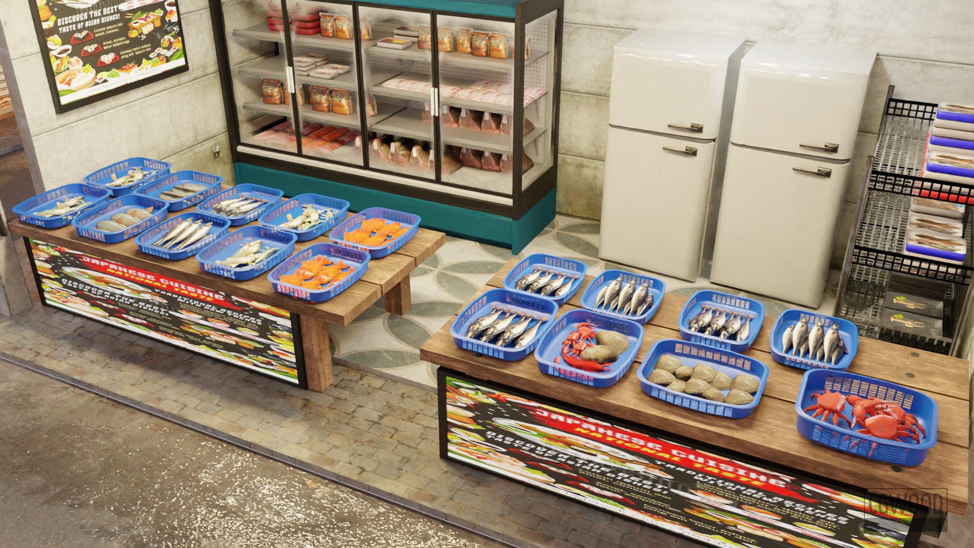3D Seafood Market - TurboSquid 2288668