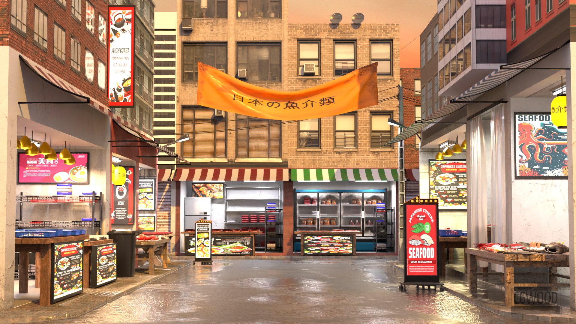 3D Seafood Market - TurboSquid 2288668