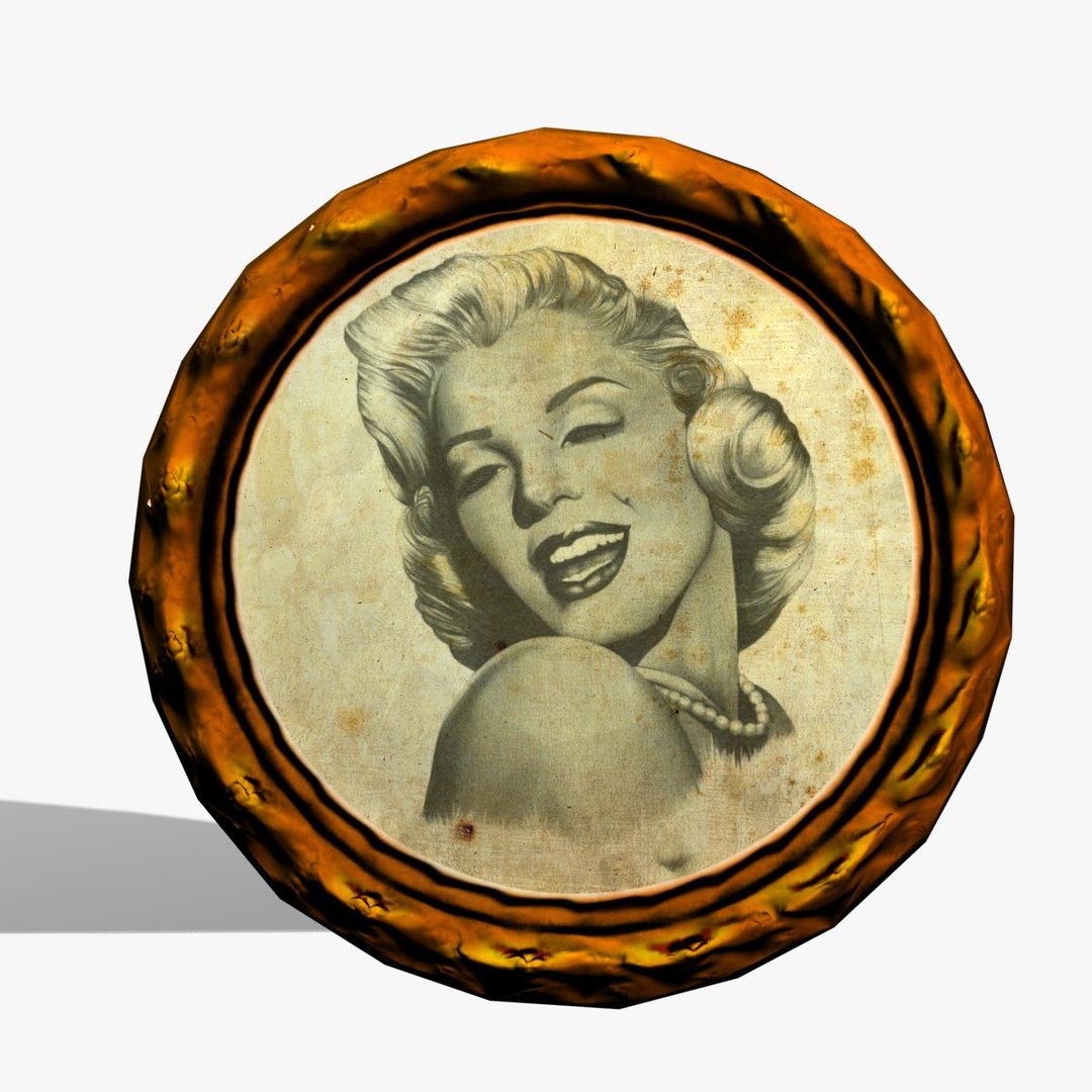Old Circle Picture Frame Obj
