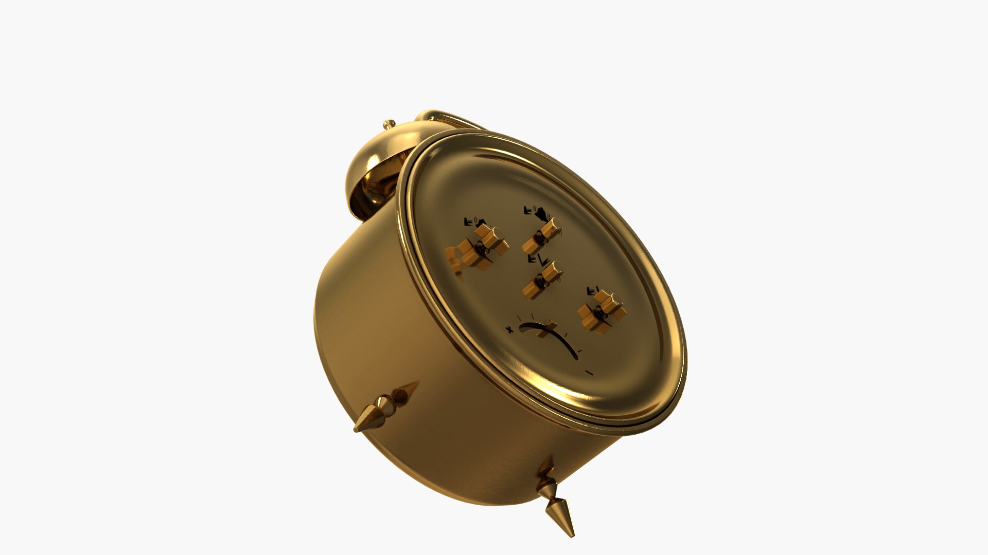 3D Alarm Clock Gold Model - TurboSquid 1635382