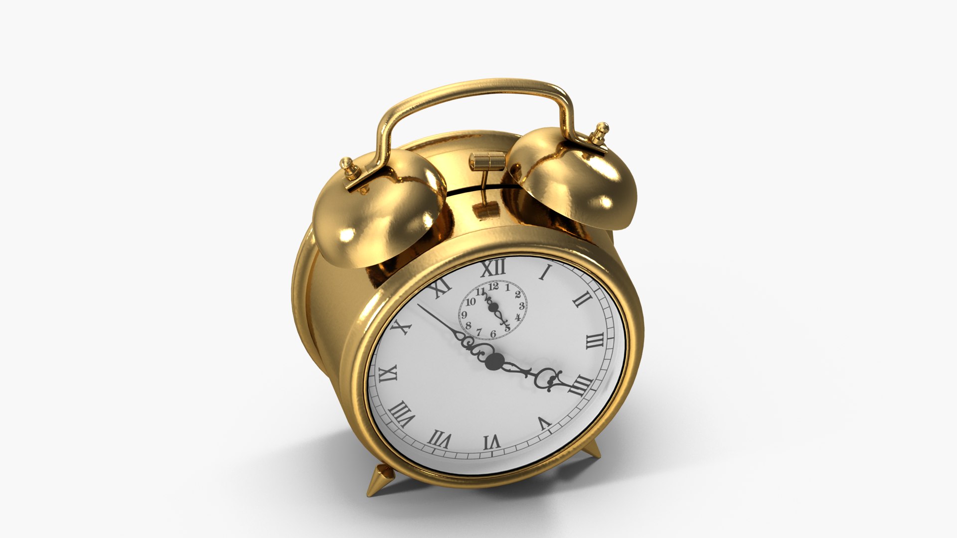 3D Alarm Clock Gold Model - TurboSquid 1635382