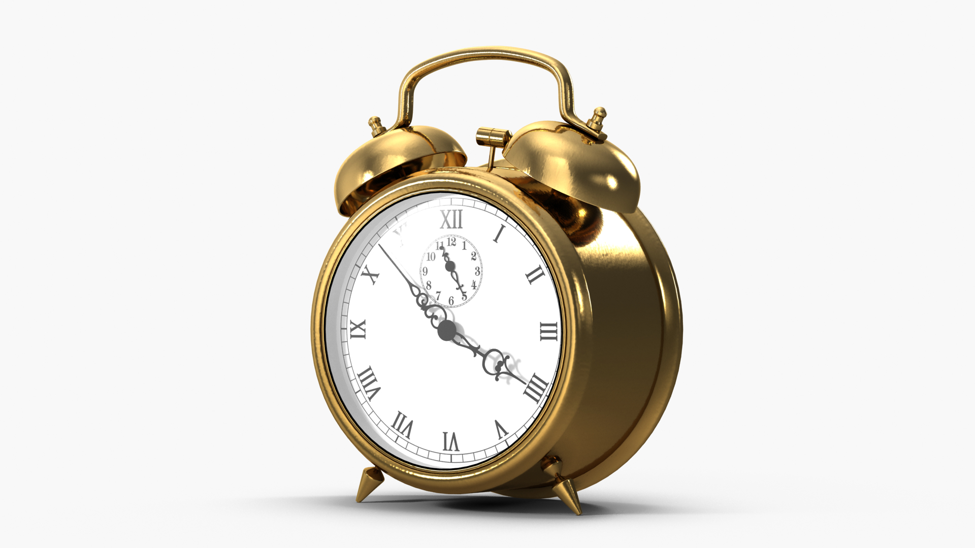 3D alarm clock gold model - TurboSquid 1635382