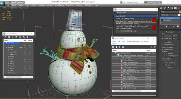 Little christmas snowman snow model - TurboSquid 1358161