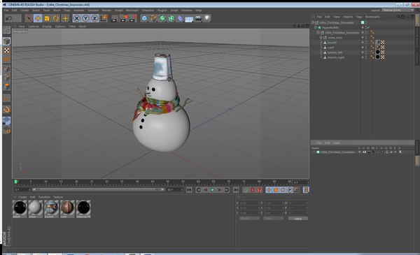 Little christmas snowman snow model - TurboSquid 1358161