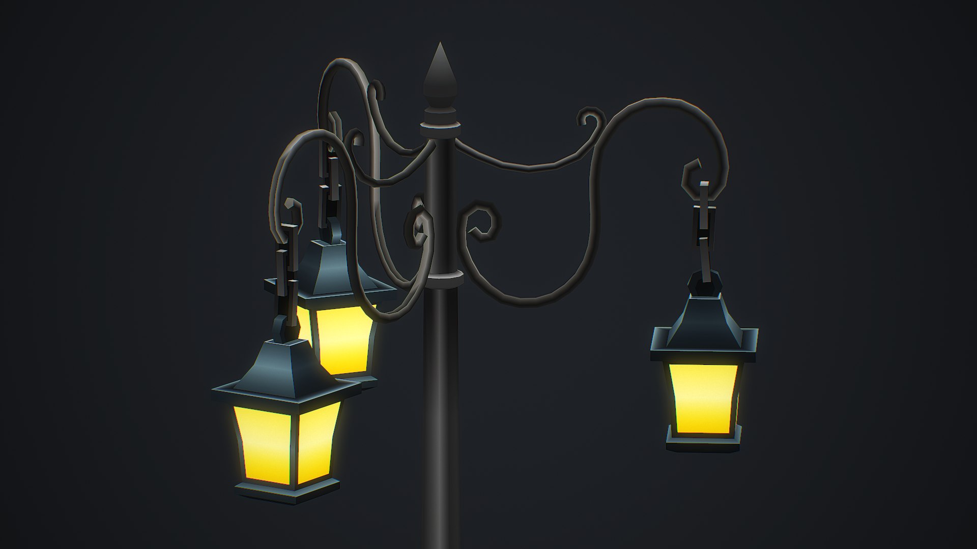 3D Stylized Street Lantern - Low Poly Game Ready - TurboSquid 1987500