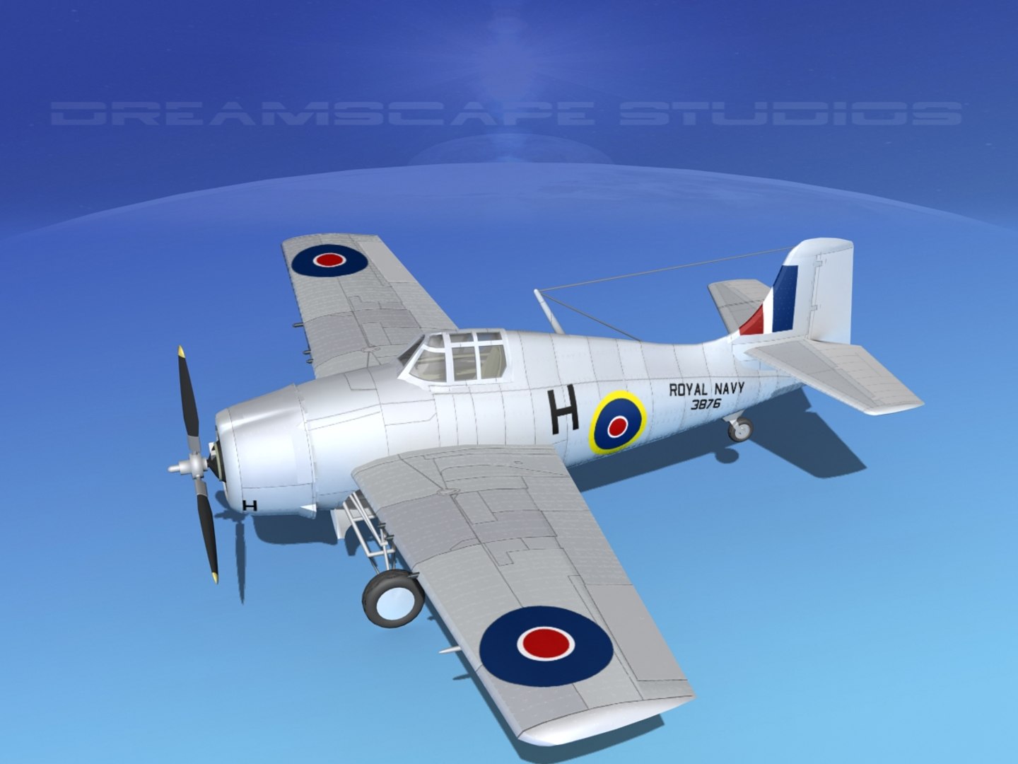 3d Grumman F4f-3 Fighter Aircraft