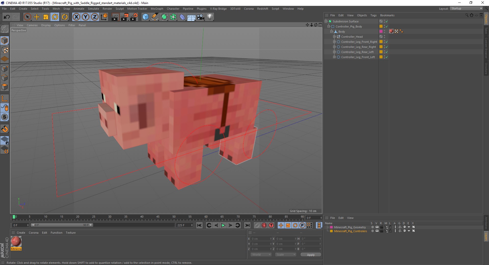 3D minecraft pig saddle rigged - TurboSquid 1504569