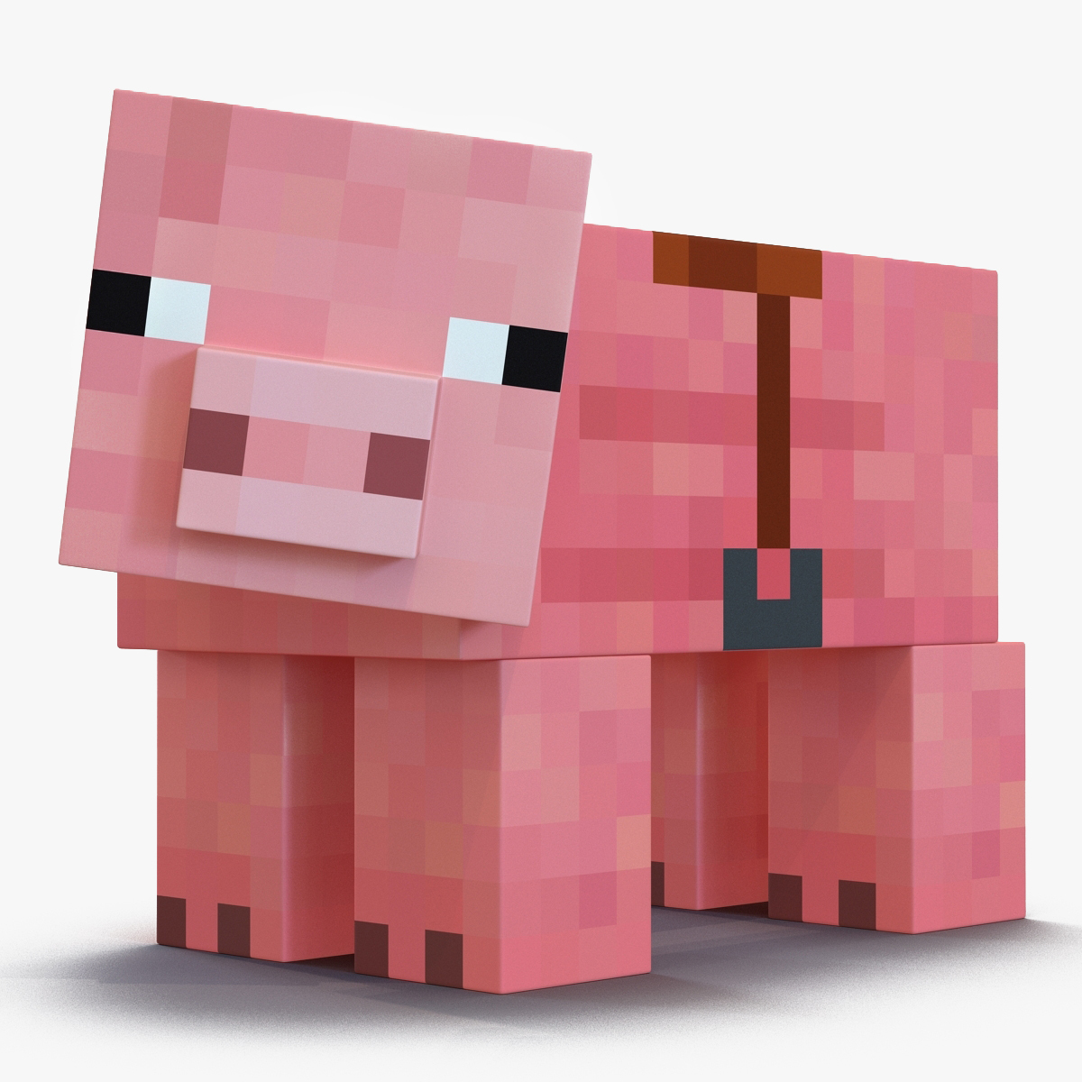 modelo 3d Minecraft cerdo con silla de montar aparejado para Cinema 4D ...