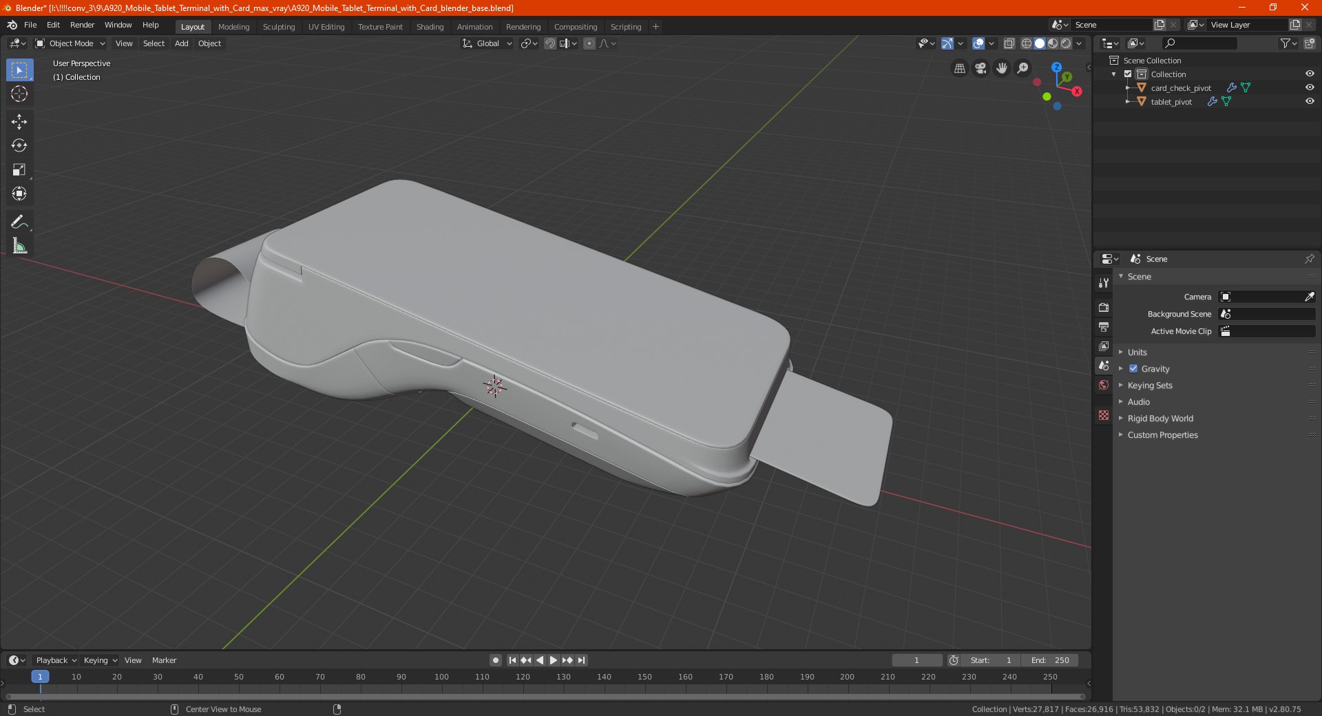 A920 mobile tablet terminal 3D model - TurboSquid 1622294
