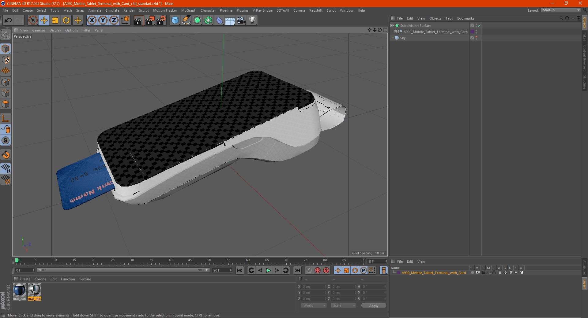 A920 Mobile Tablet Terminal 3D Model - TurboSquid 1622294