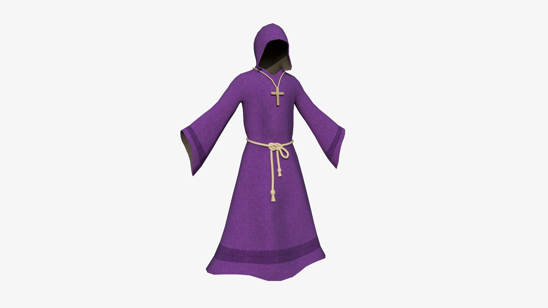 Priest Outfit A08 Purple - Character Clothing Design 3D - TurboSquid ...