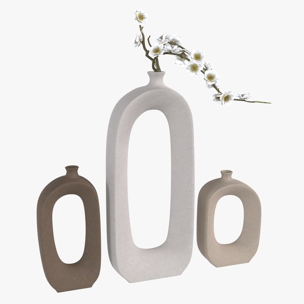 Brushed Ceramic Flower Vases 3D 모델 - TurboSquid 1934596