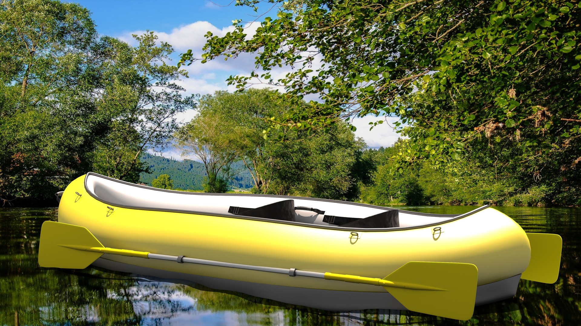 Tandem Canoe 3D Model - TurboSquid 2034636