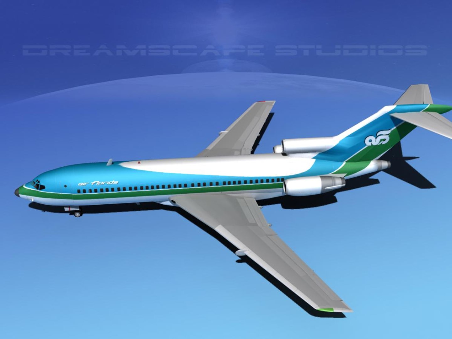 3d model airline boeing 727 727-100