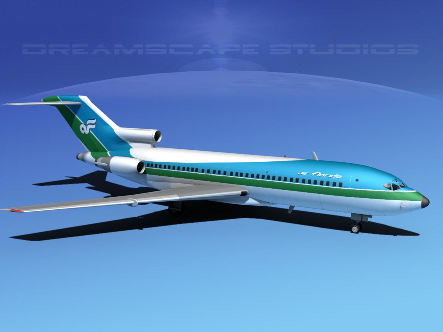 3d model airline boeing 727 727-100