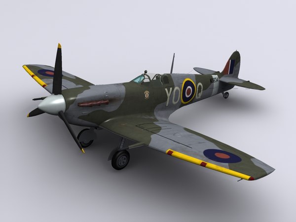 3d model supermarine spitfire fighter lf
