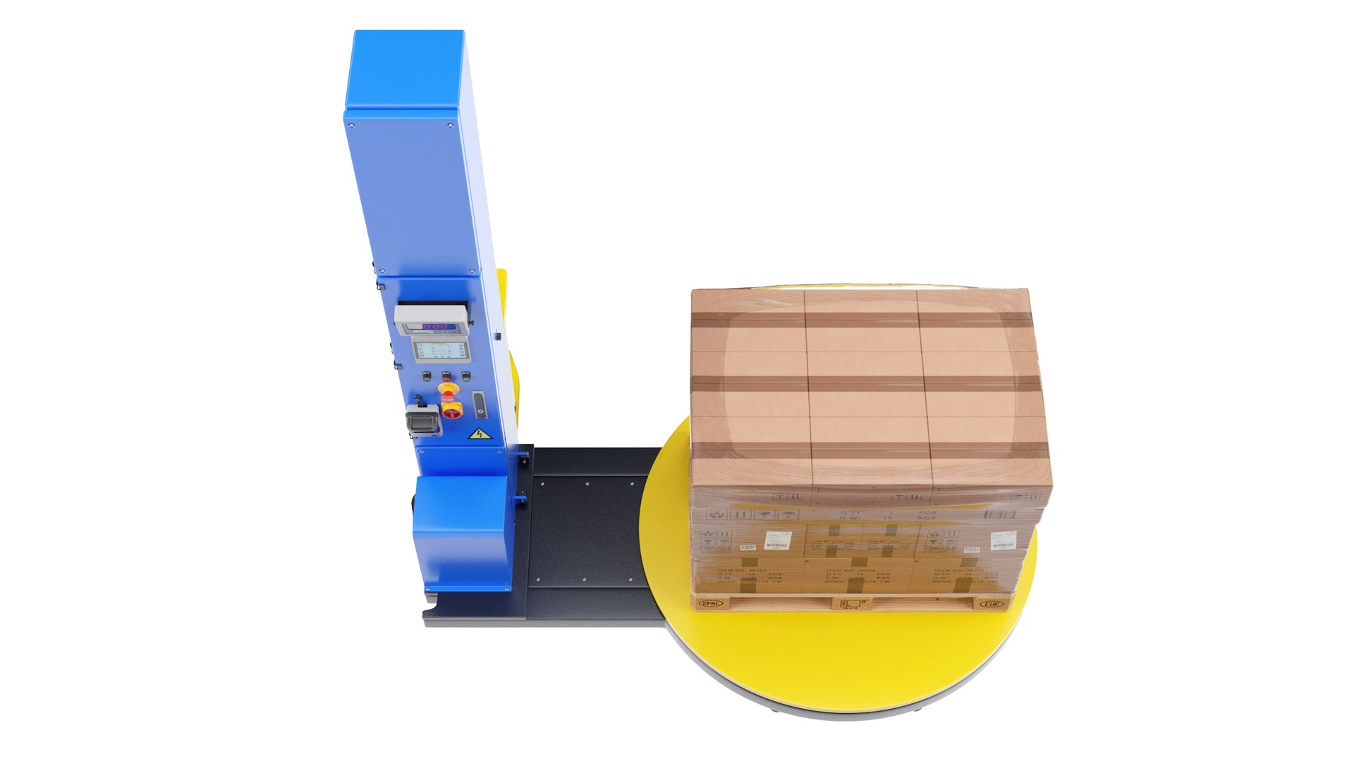 3D Pallet Turntable Wrapping Machine Model - TurboSquid 2344123