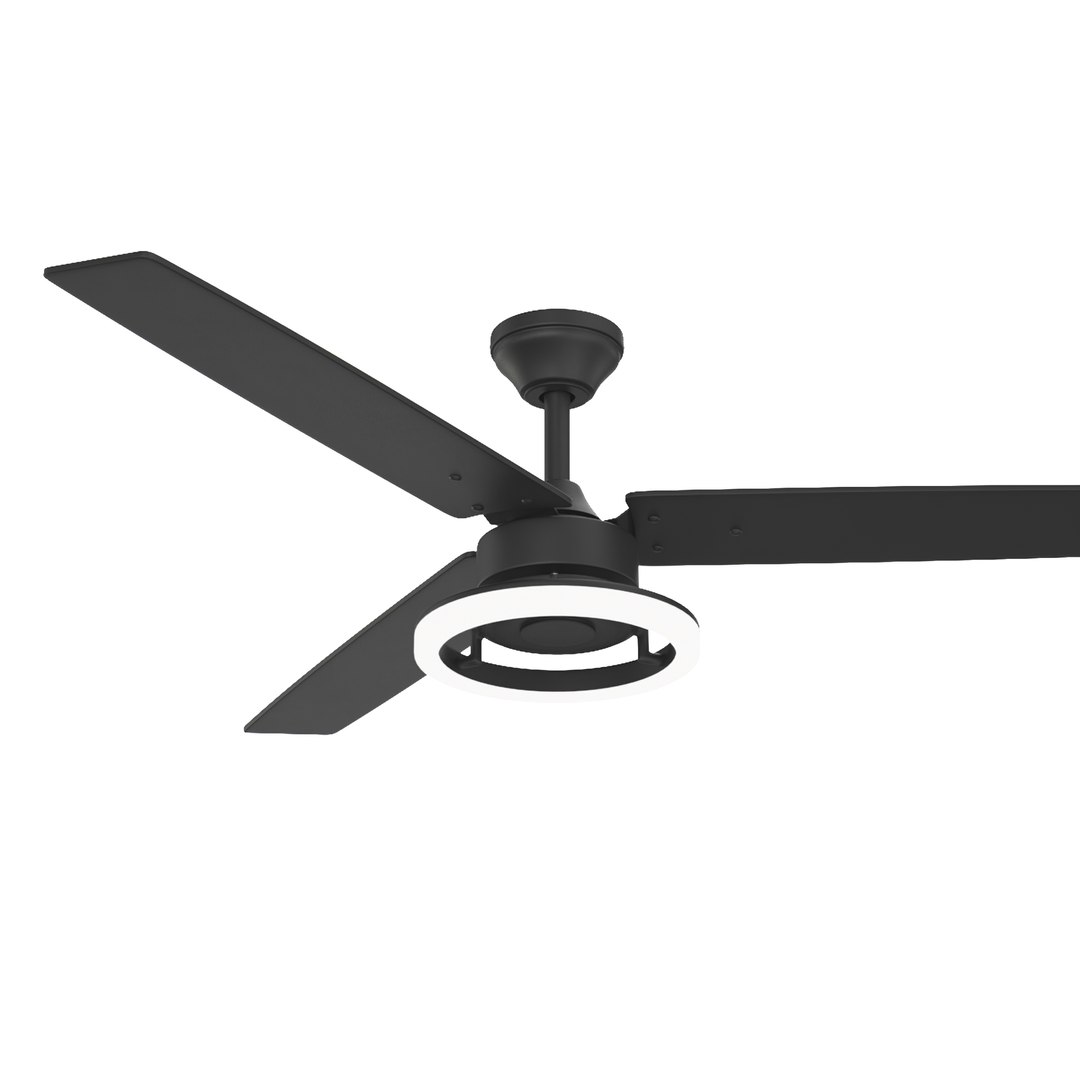 3D 52 Inch Orbis Matte Black Remote Control Ceiling Fan - TurboSquid ...