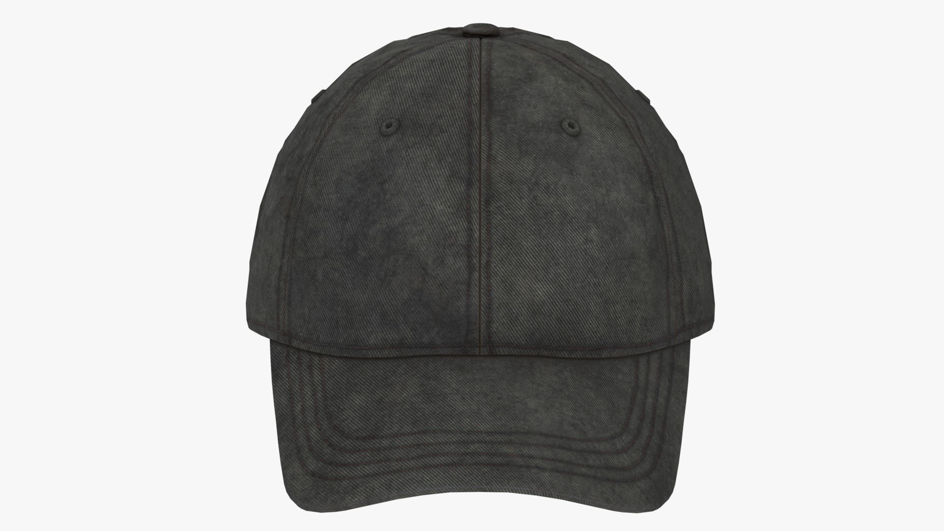 Washed Baseball Cap - Washed Black - Game Asset 3D Model - TurboSquid ...