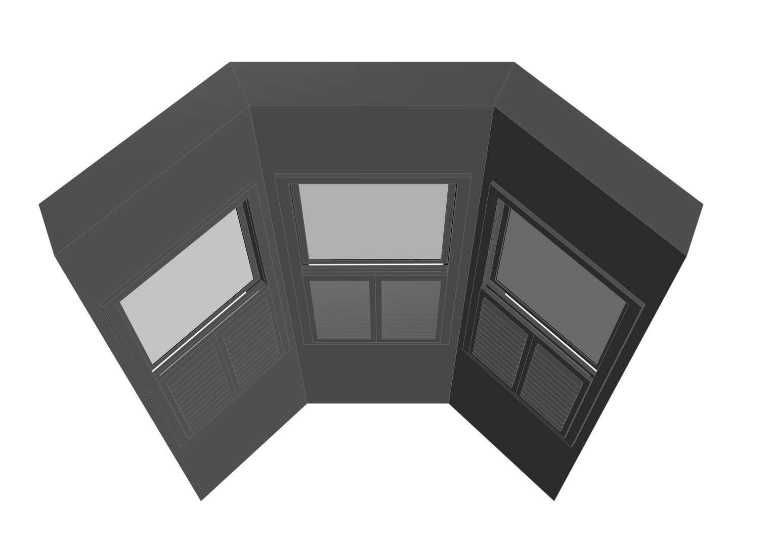 3D Small Bay Window X 3 - TurboSquid 2226865