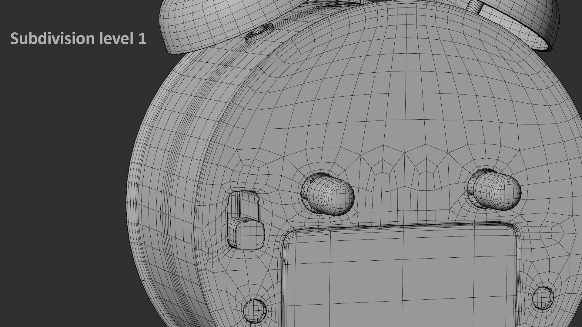 Retro Alarm Clock Black 3D Model - TurboSquid 2373316