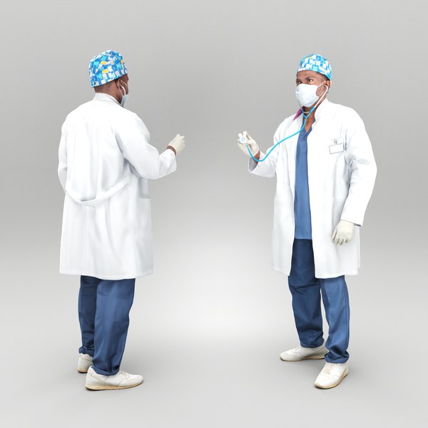 modelo 3d African-American doctor with diagnostic tool 400 - TurboSquid ...