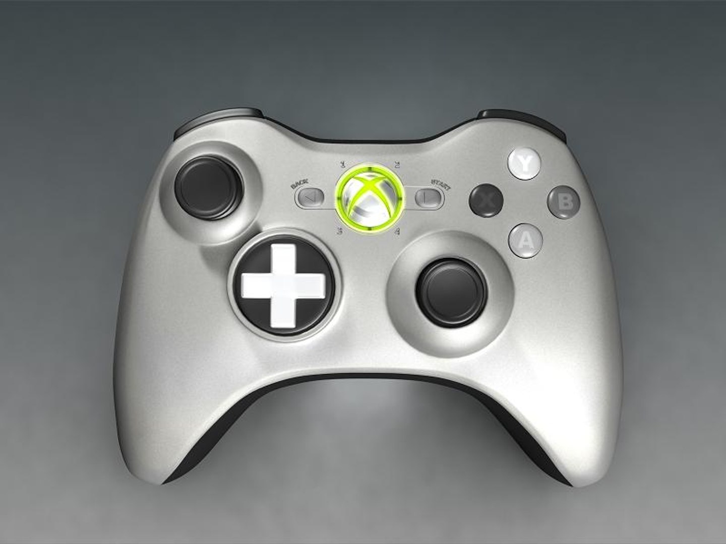 silver xbox 360 controller