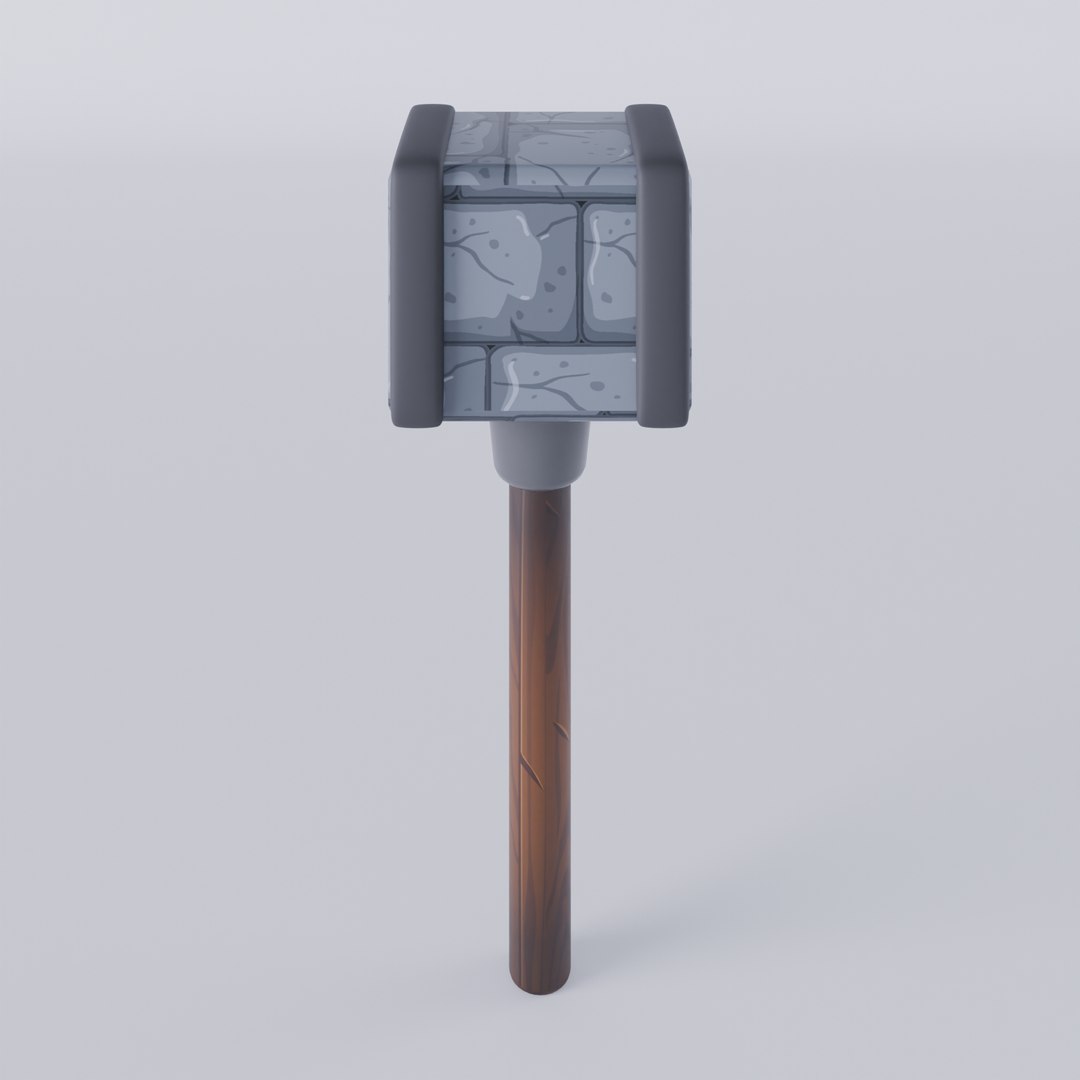 Low Poly Stone Hammer Model - TurboSquid 2245777