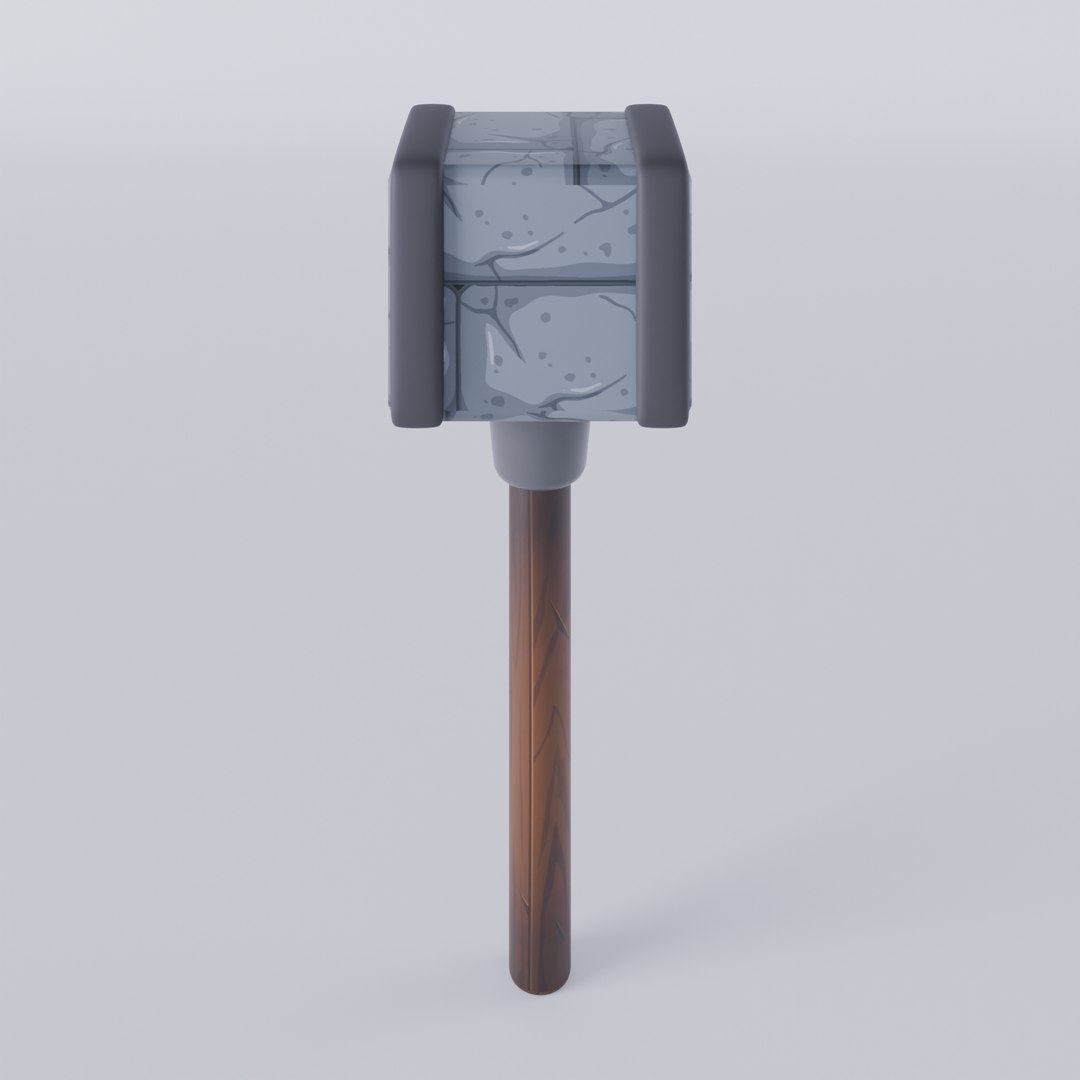 Low Poly Stone Hammer Model - TurboSquid 2245777