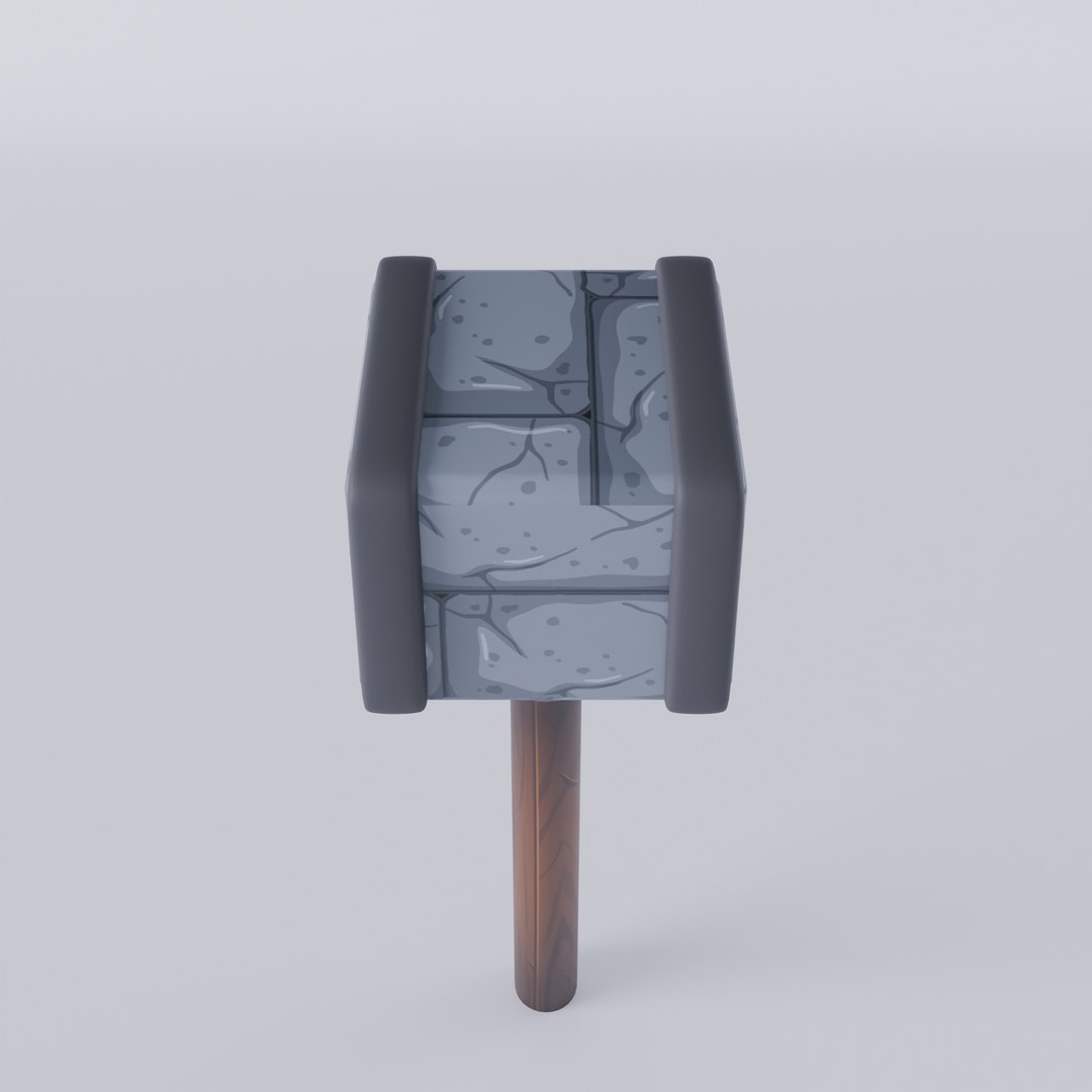 Low Poly Stone Hammer Model - TurboSquid 2245777
