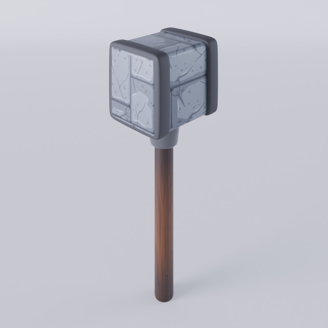 Low Poly Stone Hammer Model - TurboSquid 2245777