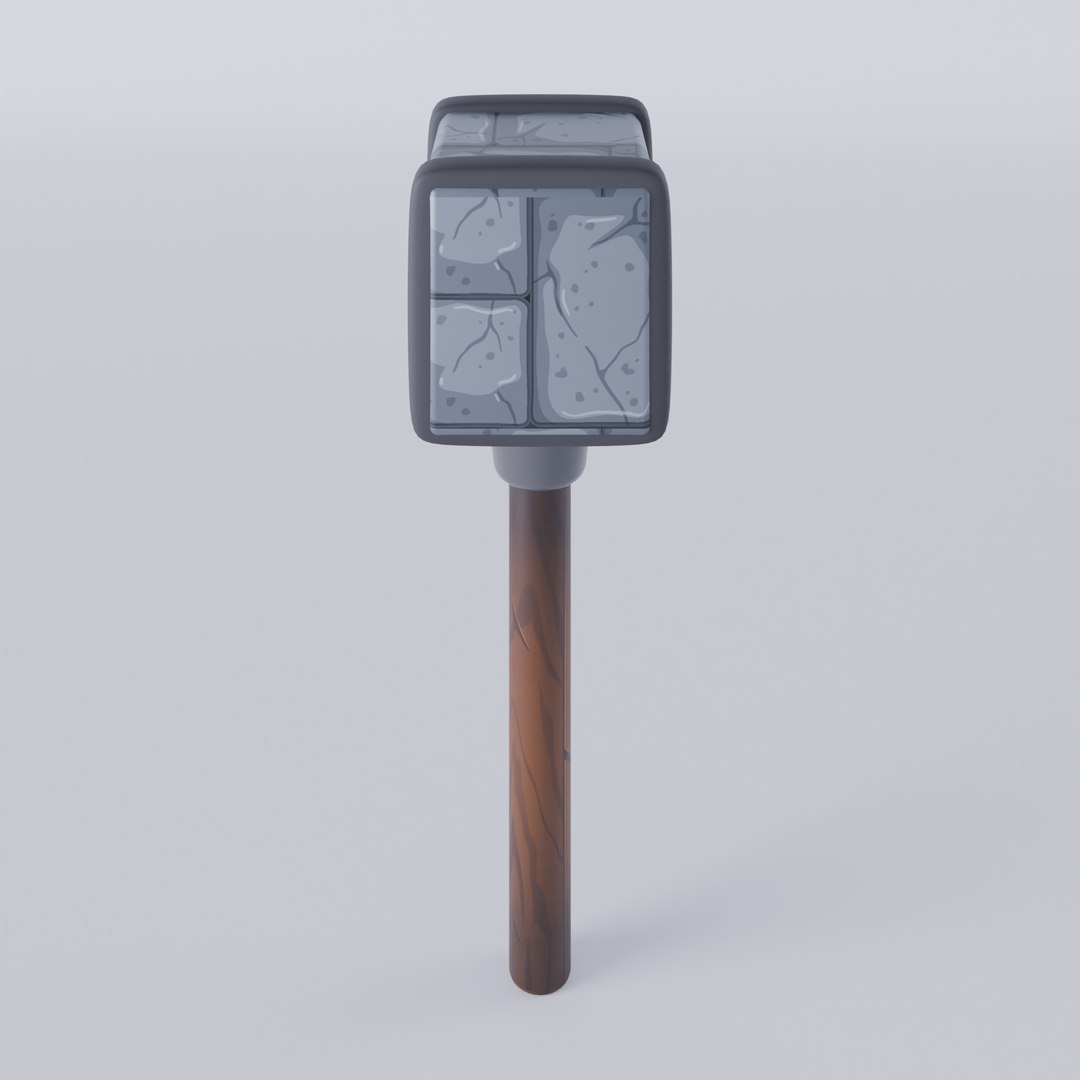 Low Poly Stone Hammer Model - TurboSquid 2245777