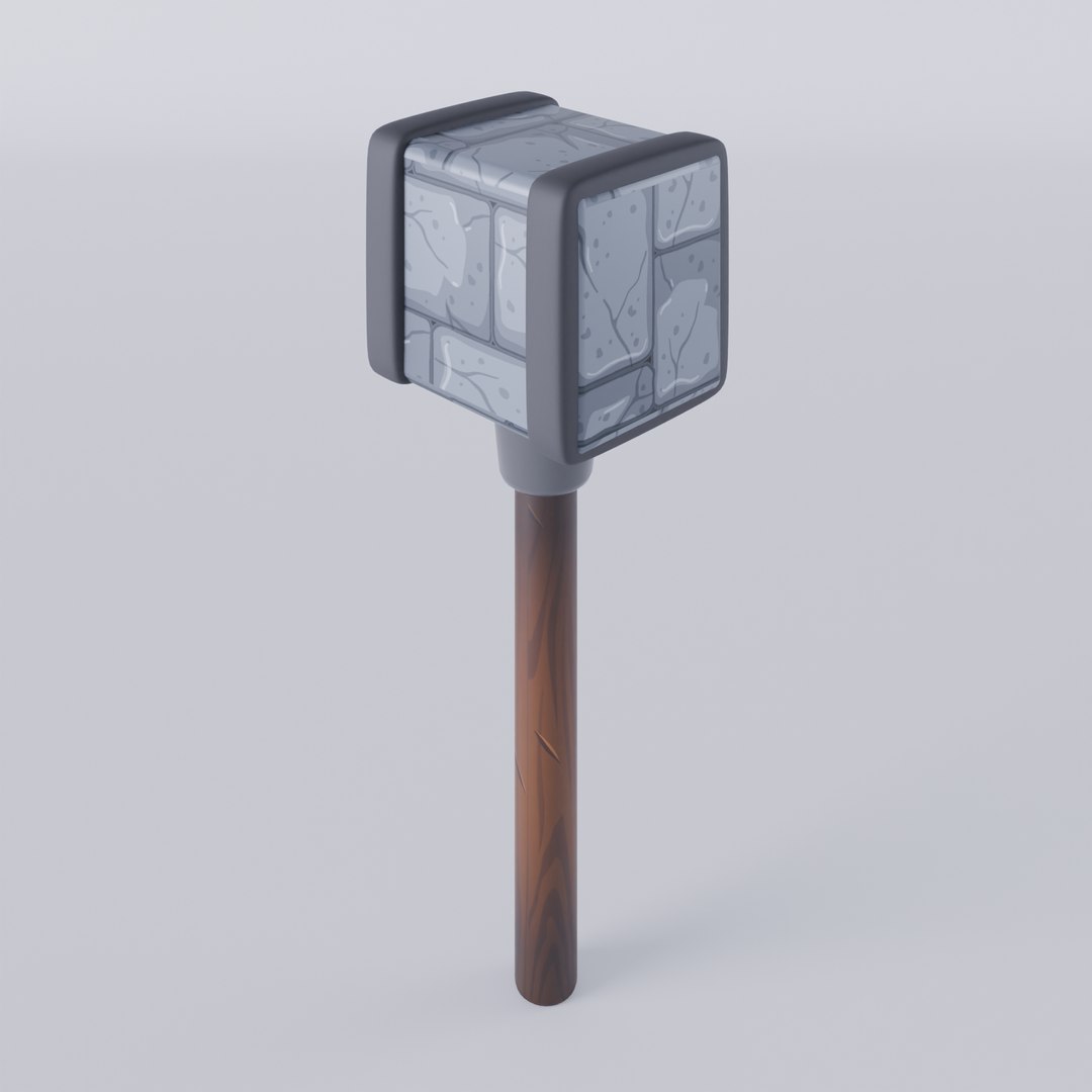 Low Poly Stone Hammer Model - TurboSquid 2245777