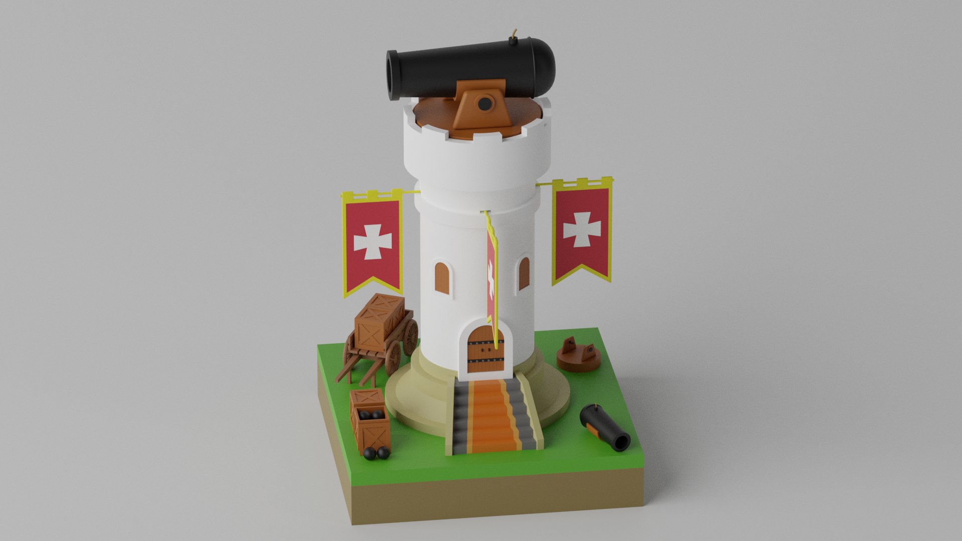 Cartoon Tower Defense Towers Collection A 3D - TurboSquid 2066404