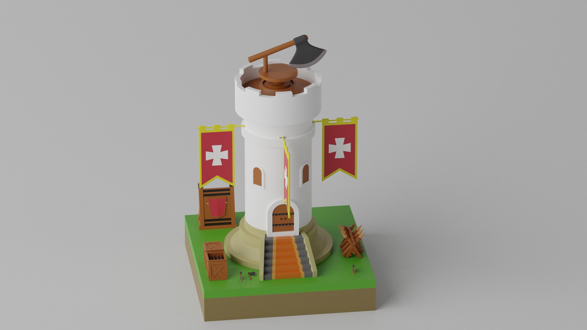 Cartoon Tower Defense Towers Collection A 3D - TurboSquid 2066404