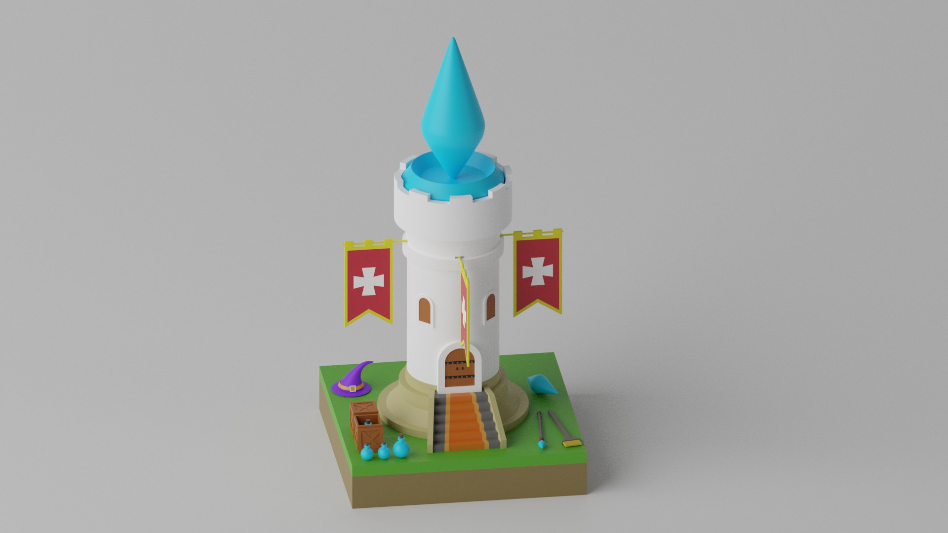 Cartoon Tower Defense Towers Collection A 3D - TurboSquid 2066404