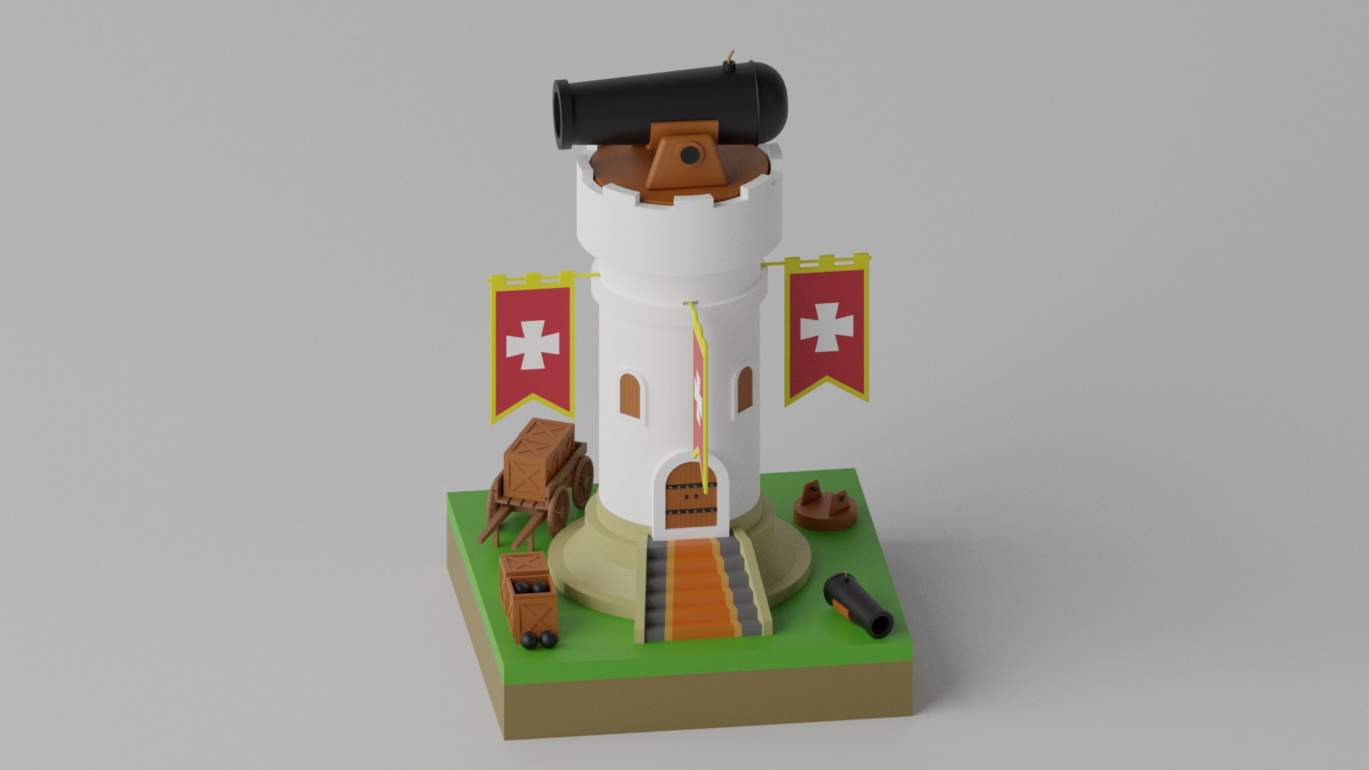 Cartoon Tower Defense Towers Collection A 3D - TurboSquid 2066404