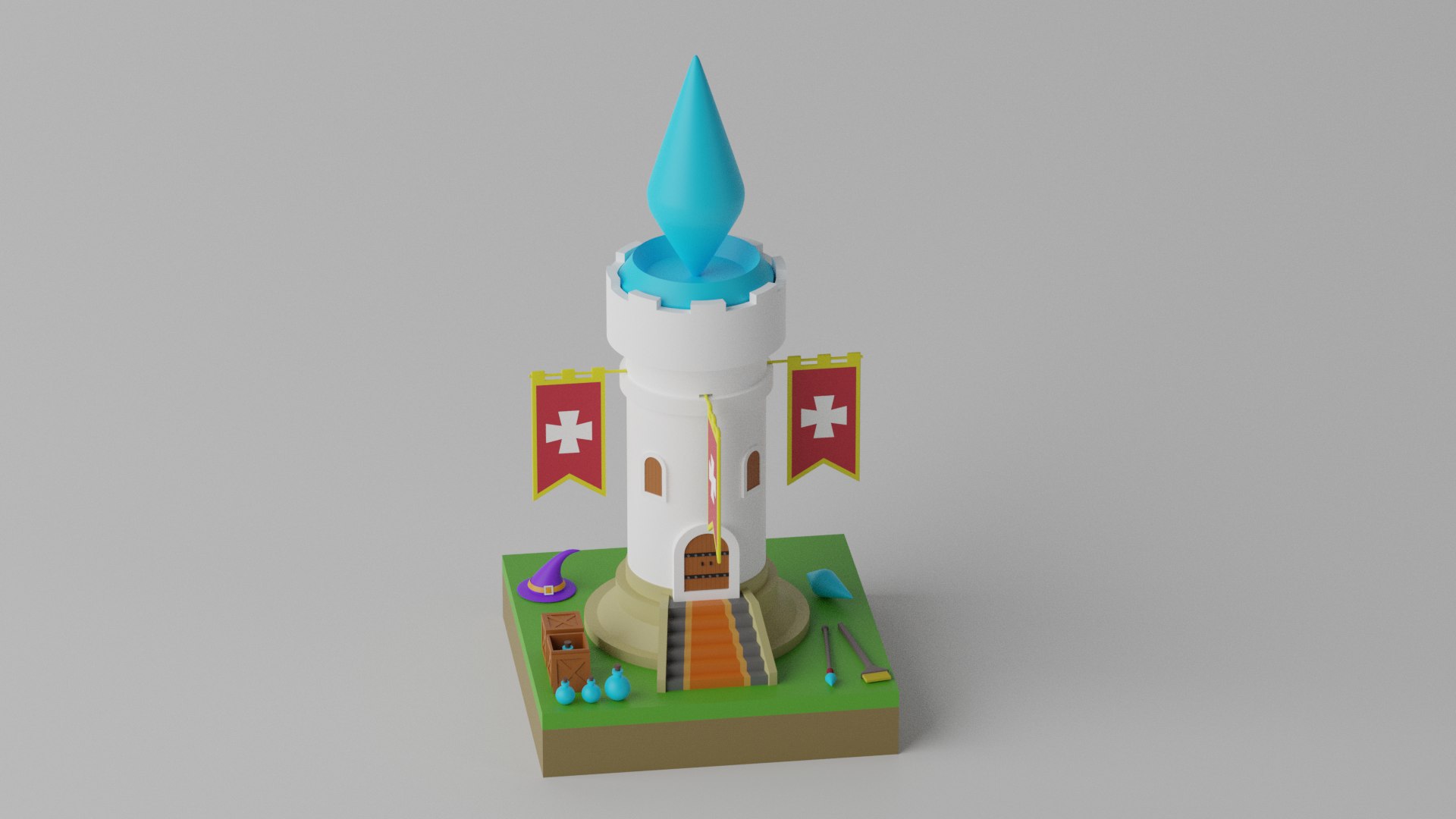 Cartoon Tower Defense Towers Collection A 3D - TurboSquid 2066404