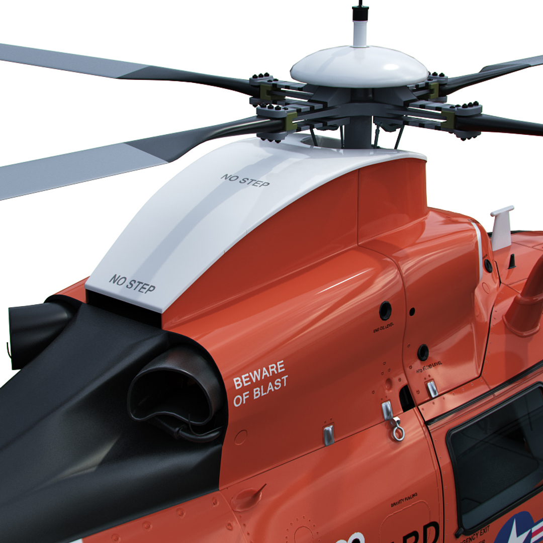 3d uscg mh-65 dolphin helicopter model