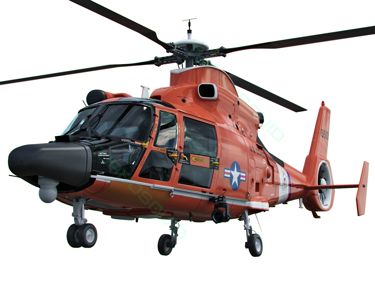 3d uscg mh-65 dolphin helicopter model