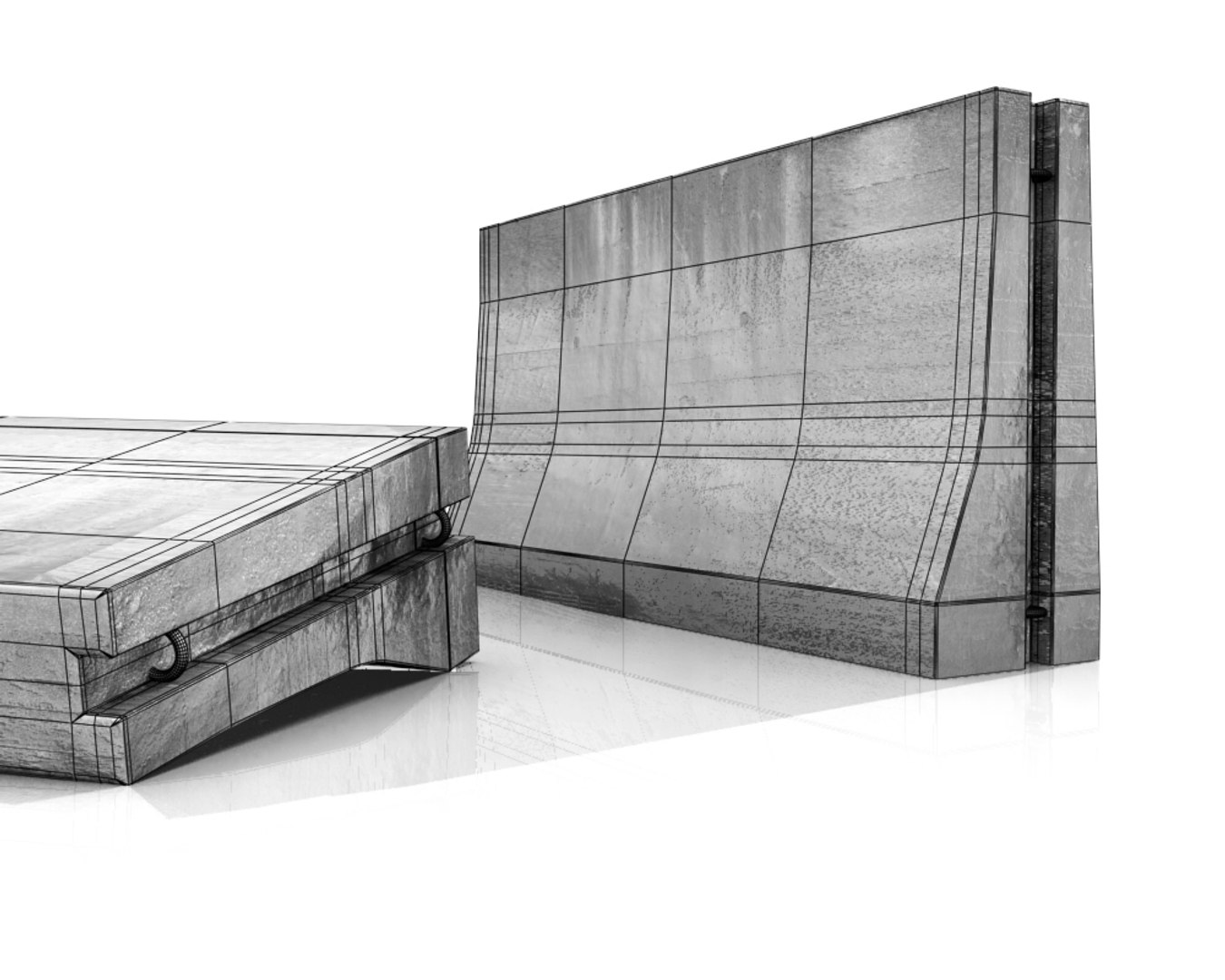 3d concrete barrier model