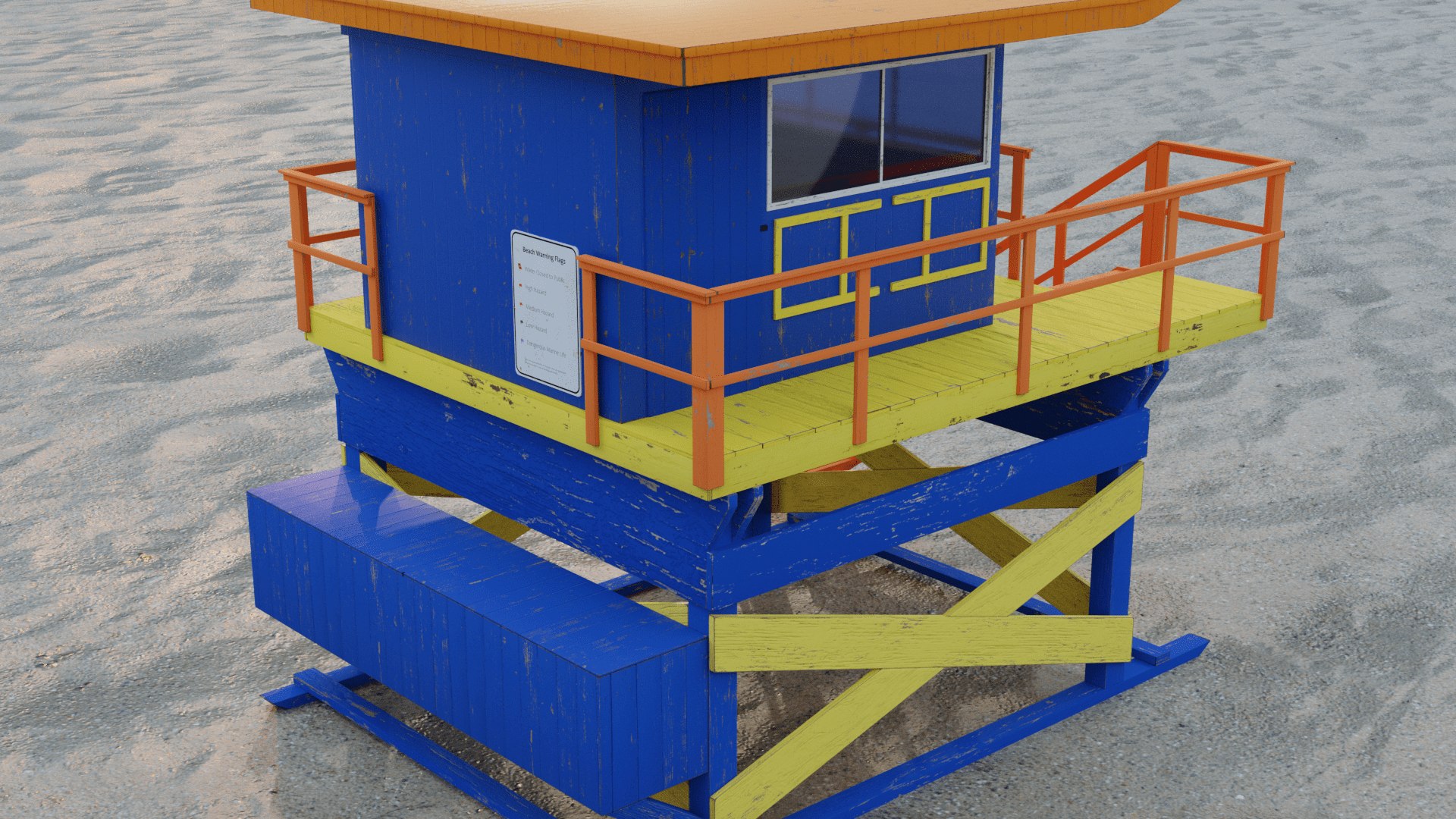 3D Lifeguard Tower - TurboSquid 1993009