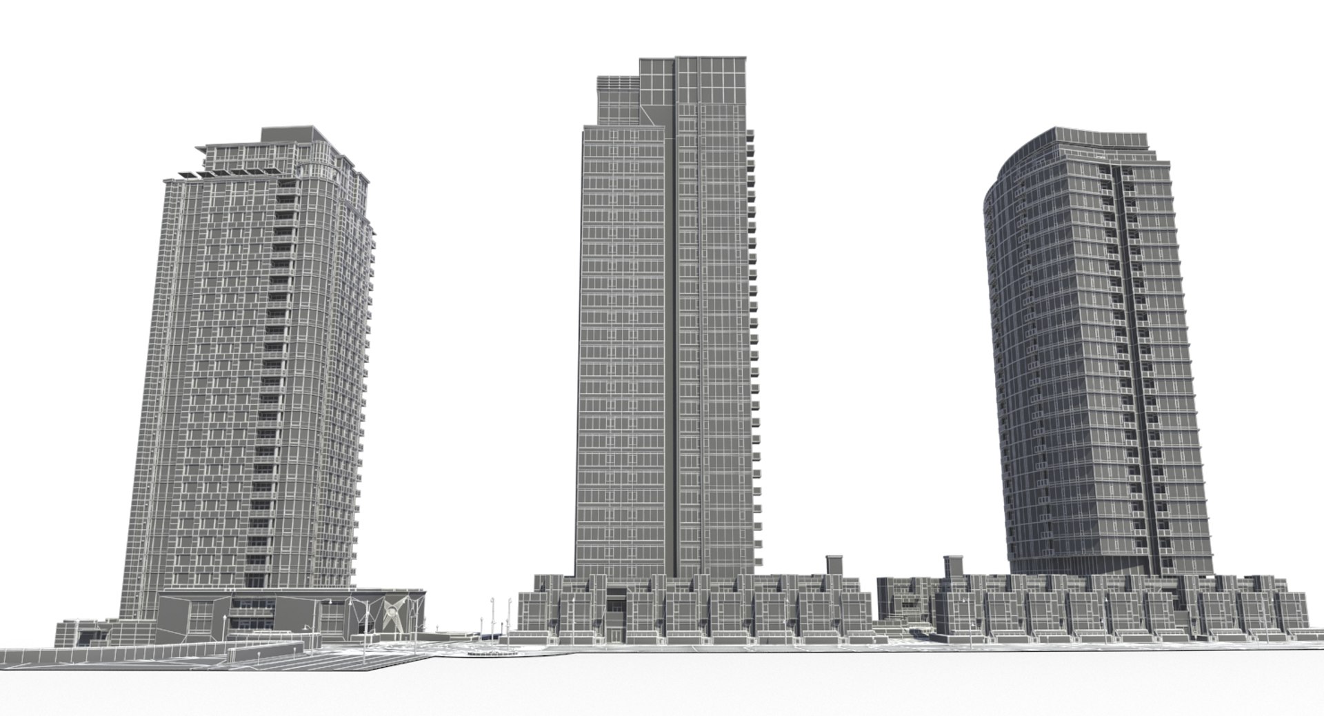 block buildings 3d model