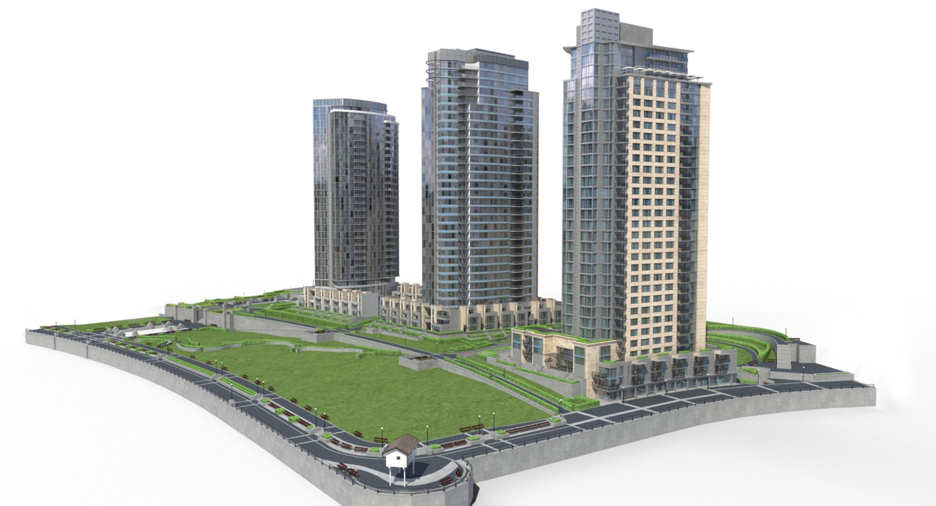 block buildings 3d model