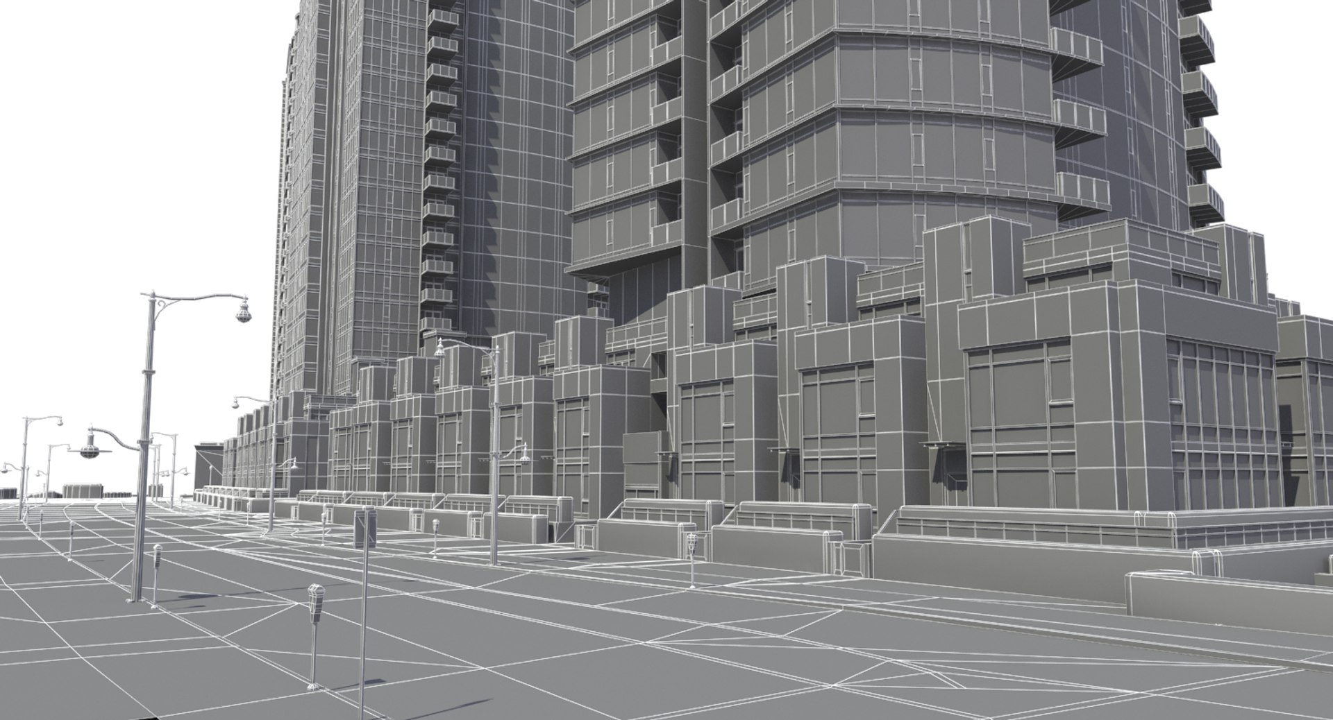 block buildings 3d model