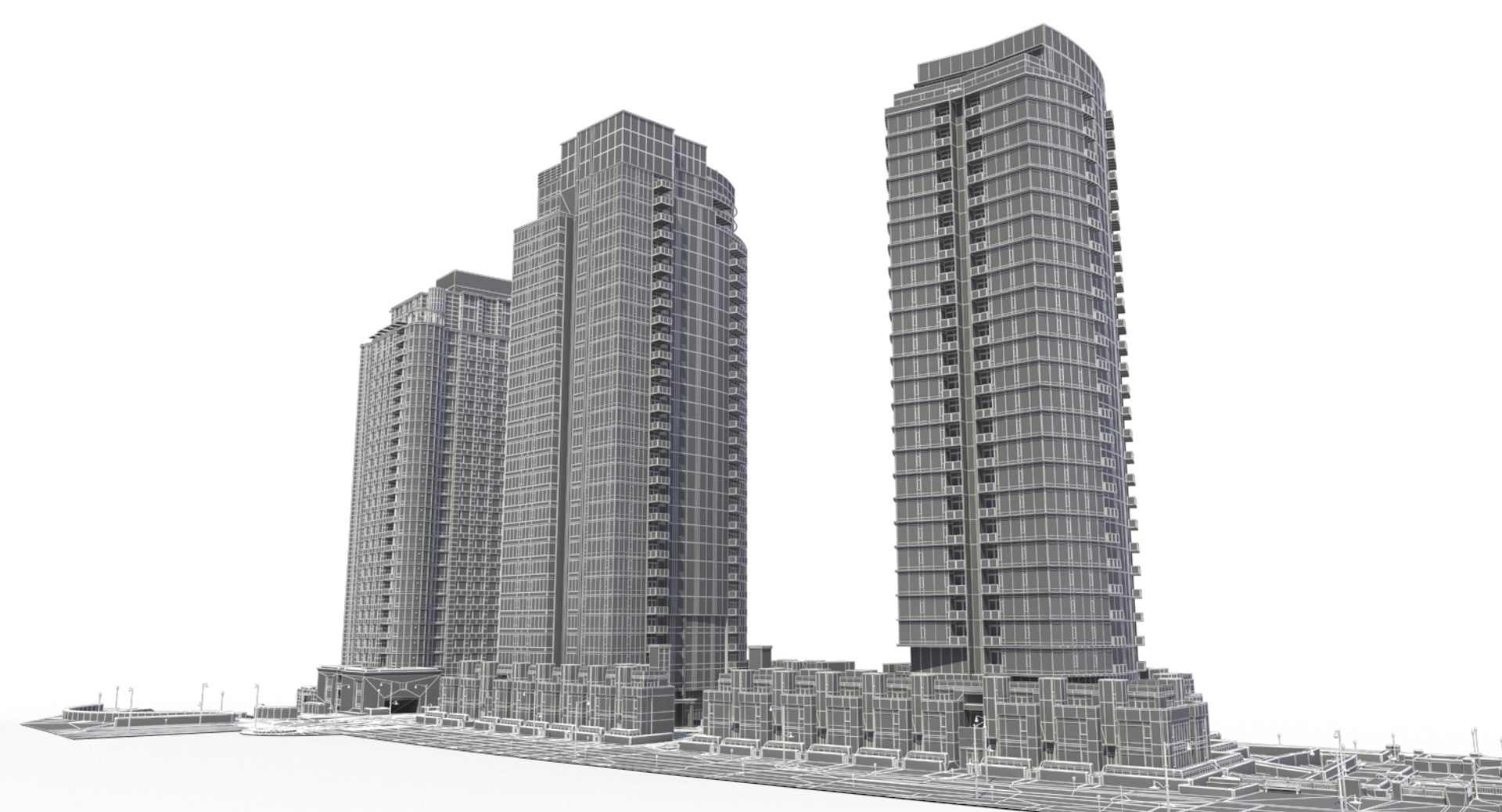 block buildings 3d model