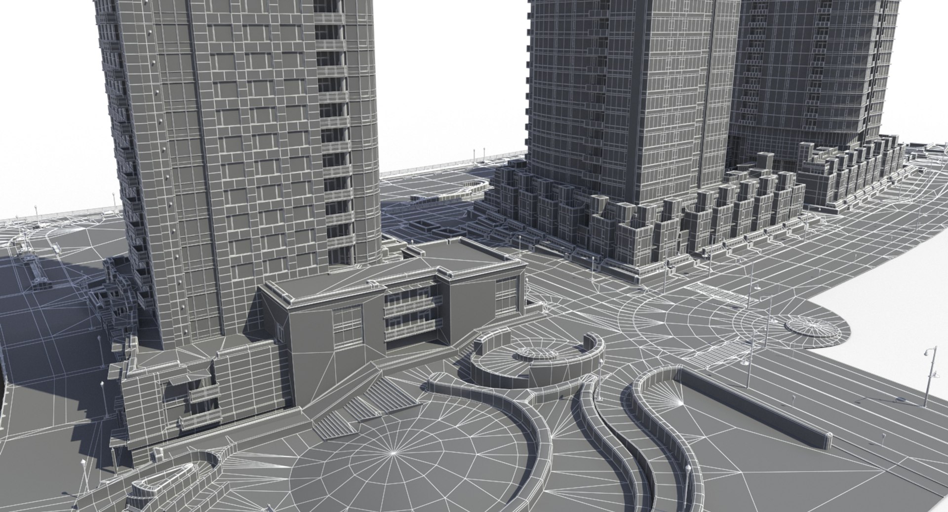 block buildings 3d model