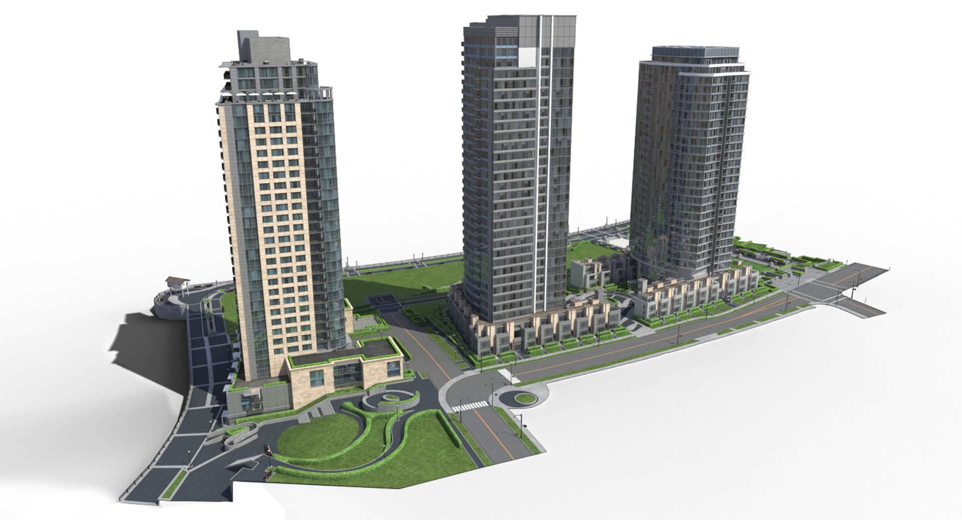 block buildings 3d model