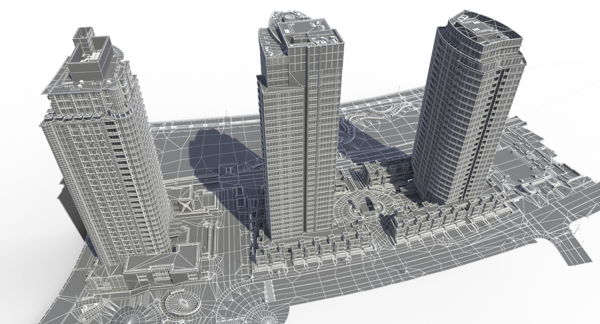 block buildings 3d model