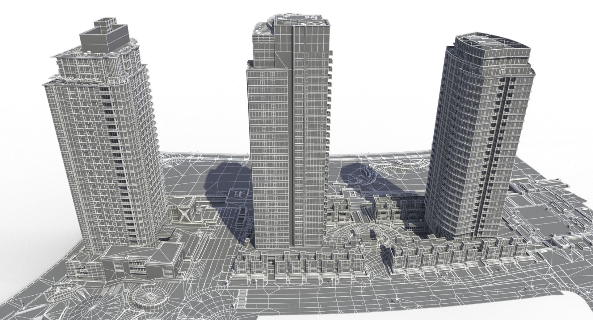 block buildings 3d model